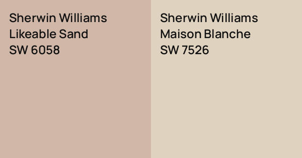 Sherwin Williams Likeable Sand vs. Sherwin Williams Maison Blanche ...