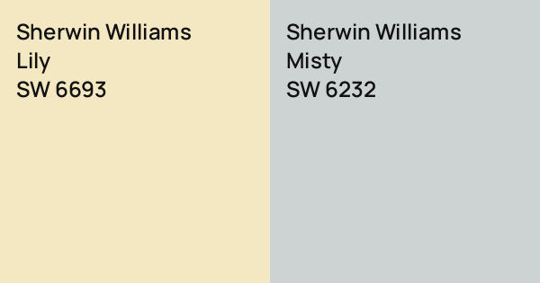 Sherwin Williams Lily vs. Sherwin Williams Misty comparison