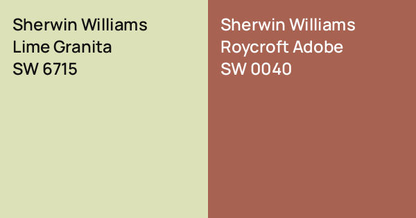 Sherwin Williams Lime Granita vs. Sherwin Williams Roycroft Adobe ...