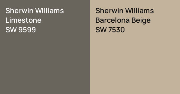Sherwin Williams Limestone vs. Sherwin Williams Barcelona Beige comparison