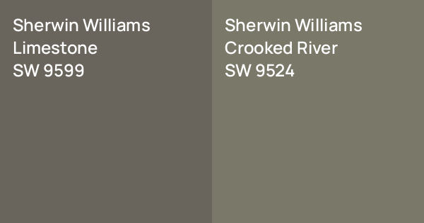 Sherwin Williams Limestone vs. Sherwin Williams Crooked River comparison