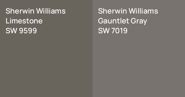 Sherwin Williams Limestone vs. Sherwin Williams Gauntlet Gray comparison