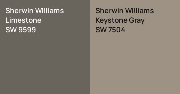 Sherwin Williams Limestone vs. Sherwin Williams Keystone Gray comparison