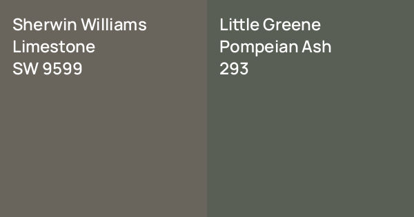 Sherwin Williams Limestone vs. Little Greene Pompeian Ash comparison