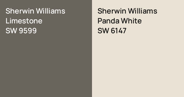 Sherwin Williams Limestone vs. Sherwin Williams Panda White comparison