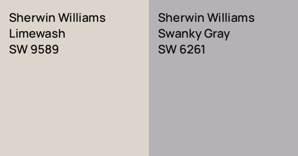 Sherwin Williams Limewash vs. Sherwin Williams Swanky Gray comparison