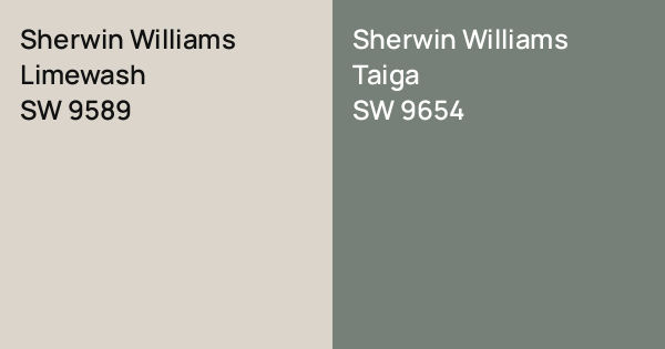 Sherwin Williams Limewash vs. Sherwin Williams Taiga comparison