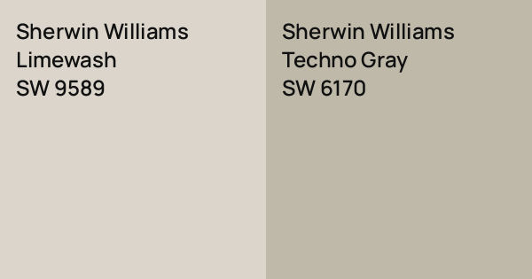 Sherwin Williams Limewash vs. Sherwin Williams Techno Gray comparison