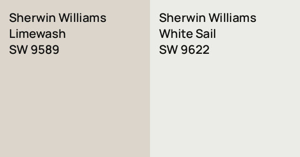 Sherwin Williams Limewash vs. Sherwin Williams White Sail comparison