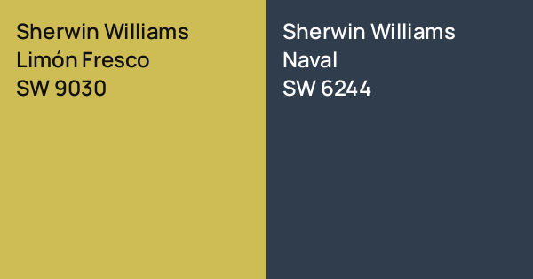 Sherwin Williams Limón Fresco vs. Sherwin Williams Naval comparison