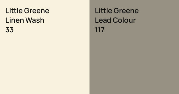 Little Greene Linen Wash vs. Little Greene Lead Colour comparison