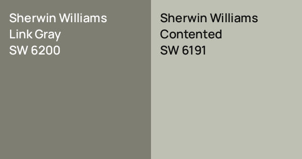 Sherwin Williams Link Gray vs. Sherwin Williams Contented comparison