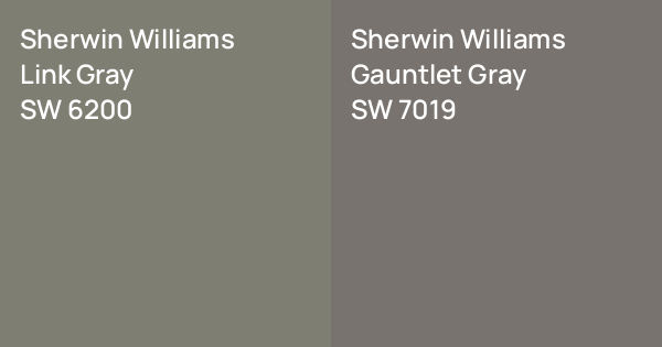 Sherwin Williams Link Gray vs. Sherwin Williams Gauntlet Gray comparison