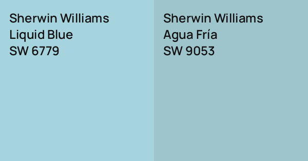 Sherwin Williams Liquid Blue vs. Sherwin Williams Agua Fría comparison