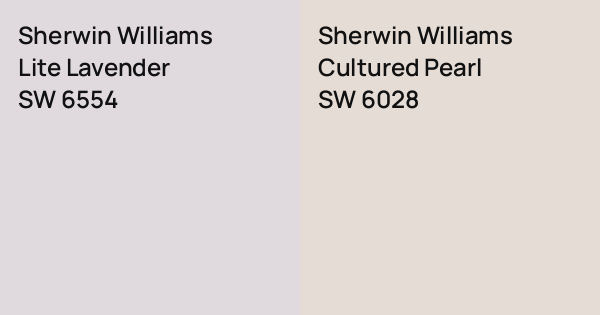 Sherwin Williams Lite Lavender vs. Sherwin Williams Cultured Pearl ...