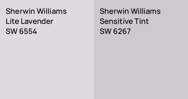 Sherwin Williams Lite Lavender vs. Sherwin Williams Sensitive Tint ...