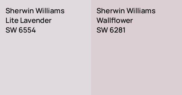 Sherwin Williams Lite Lavender vs. Sherwin Williams Wallflower comparison