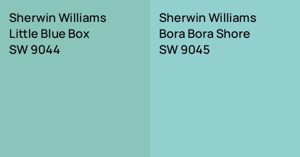 Sherwin Williams Little Blue Box vs. Sherwin Williams Bora Bora Shore ...