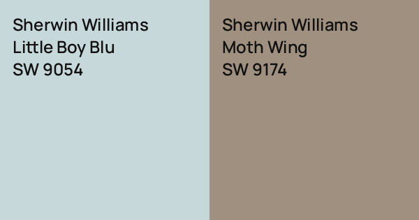 Sherwin Williams Little Boy Blu vs. Sherwin Williams Moth Wing comparison
