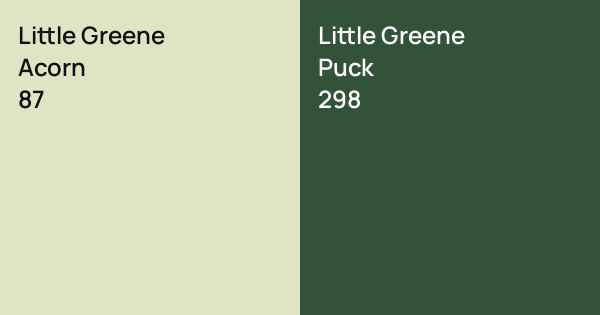 Little Greene Acorn vs. Little Greene Puck comparison