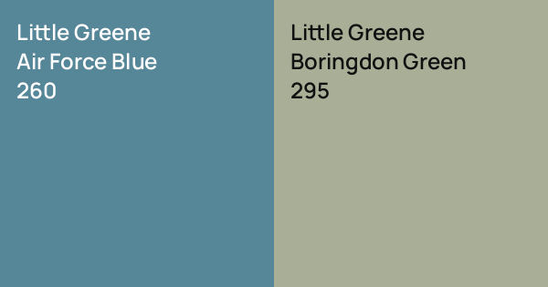 Little Greene Air Force Blue vs. Little Greene Boringdon Green comparison