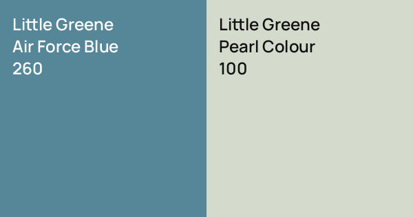 Little Greene Air Force Blue vs. Little Greene Pearl Colour comparison