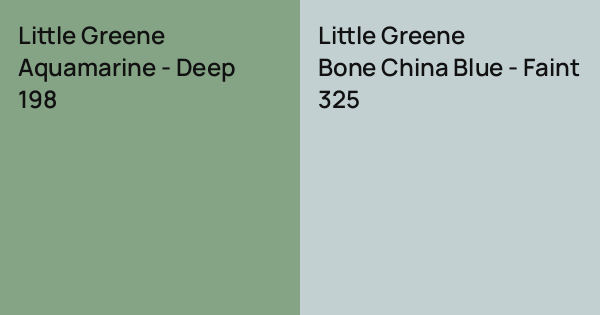 Little Greene Aquamarine - Deep vs. Little Greene Bone China Blue ...