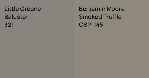 Little Greene Baluster vs. Benjamin Moore Smoked Truffle comparison