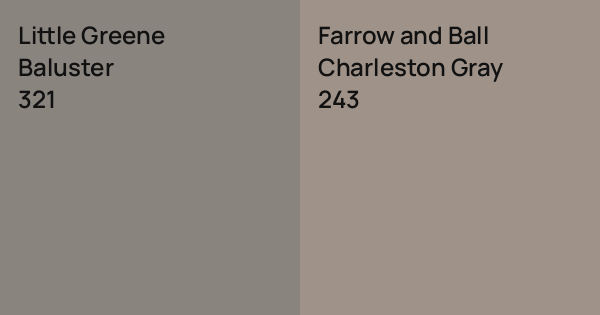 Little Greene Baluster vs. Farrow and Ball Charleston Gray comparison