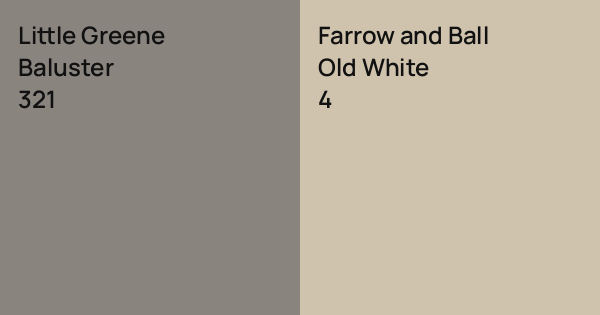 Little Greene Baluster vs. Farrow and Ball Old White comparison
