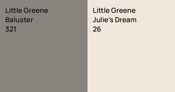 Little Greene Baluster vs. Little Greene Julie's Dream comparison