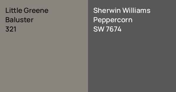 Little Greene Baluster vs. Sherwin Williams Peppercorn comparison