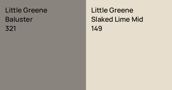 Little Greene Baluster vs. Little Greene Slaked Lime Mid comparison