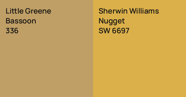 Little Greene Bassoon vs. Sherwin Williams Nugget comparison
