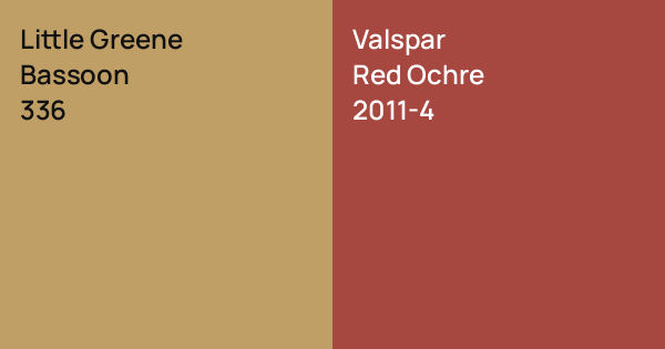 Little Greene Bassoon vs. Valspar Red Ochre comparison