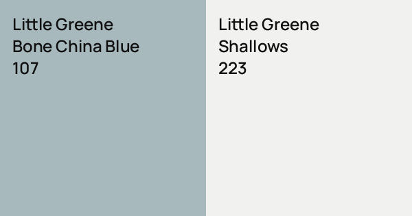 Little Greene Bone China Blue vs. Little Greene Shallows comparison