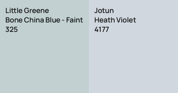 Little Greene Bone China Blue - Faint vs. Jotun Heath Violet comparison