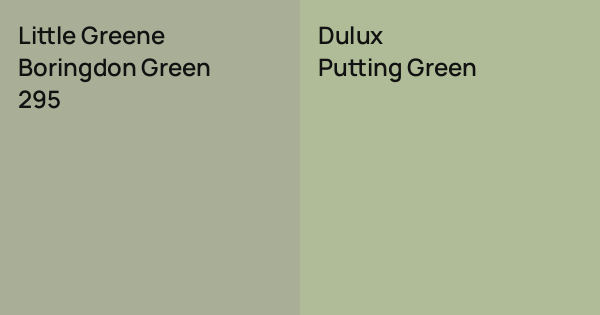 Little Greene Boringdon Green vs. Dulux Putting Green comparison