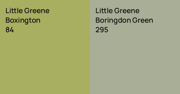 Little Greene Boxington vs. Little Greene Boringdon Green comparison