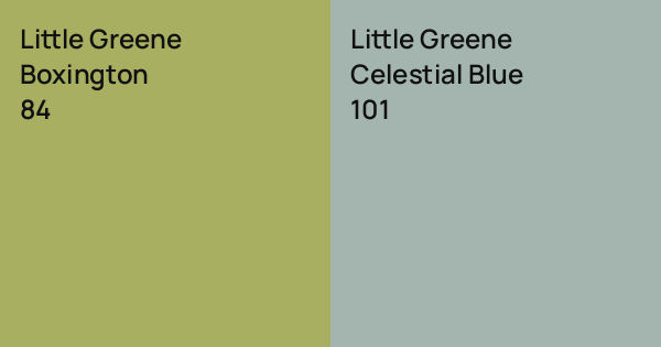 Little Greene Boxington vs. Little Greene Celestial Blue comparison