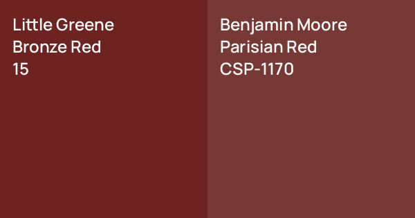 Little Greene Bronze Red vs. Benjamin Moore Parisian Red comparison