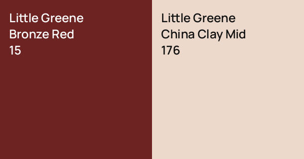 Little Greene Bronze Red vs. Little Greene China Clay Mid comparison