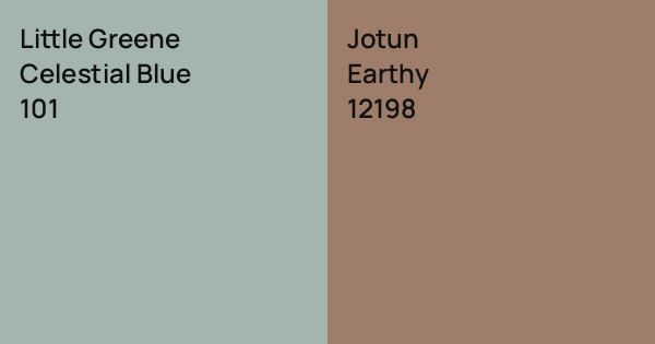 Little Greene Celestial Blue vs. Jotun Earthy comparison