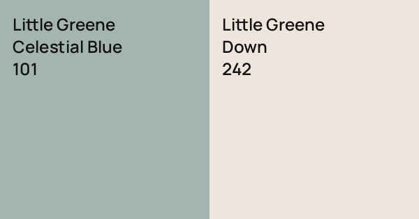 Little Greene Celestial Blue vs. Little Greene Down comparison