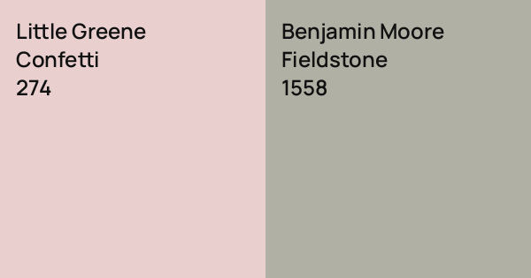 Little Greene Confetti vs. Benjamin Moore Fieldstone comparison