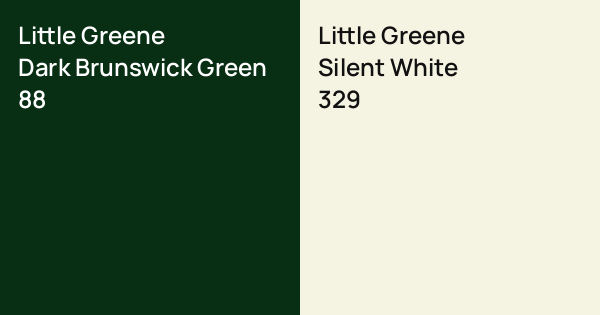 Little Greene Dark Brunswick Green vs. Little Greene Silent White ...