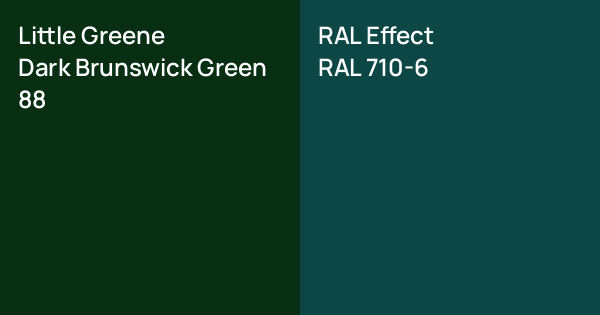 Little Greene Dark Brunswick Green vs. RAL Effect RAL 710-6 comparison