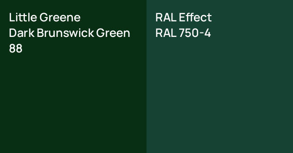 Little Greene Dark Brunswick Green vs. RAL Effect RAL 750-4 comparison