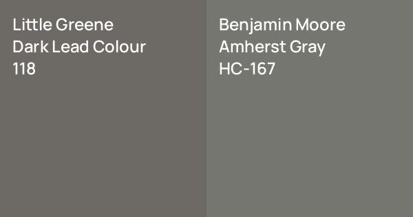 Little Greene Dark Lead Colour vs. Benjamin Moore Amherst Gray comparison