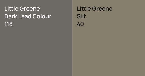 Little Greene Dark Lead Colour vs. Little Greene Silt comparison